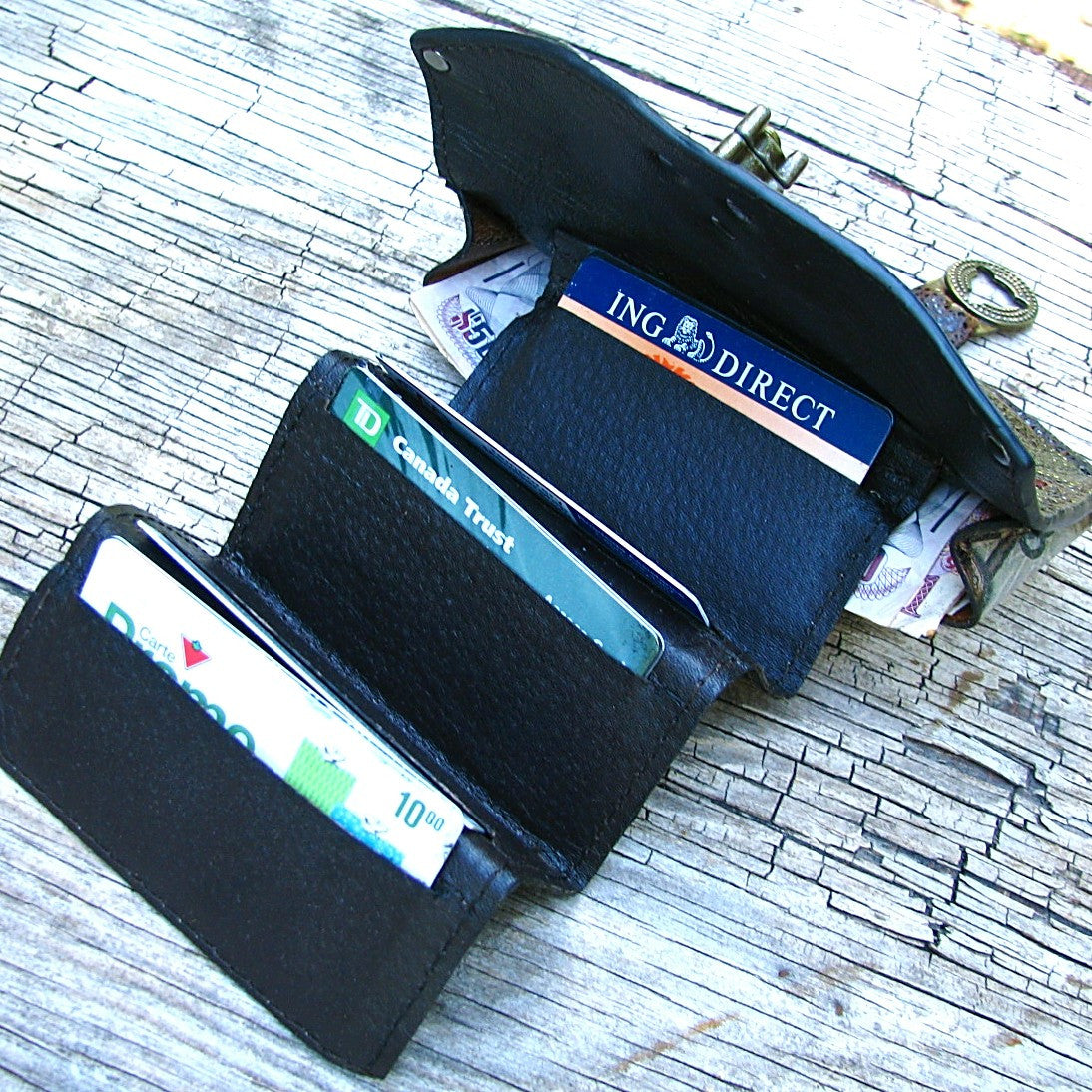 Womens Brown Leather Steampunk Wallet with Lock and Key Print - Made T ...